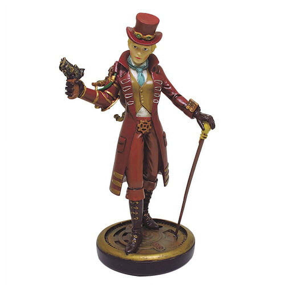 PTC 9 Inch Steampunk Villain Lady with Gun and Cane Statue Figurine ...