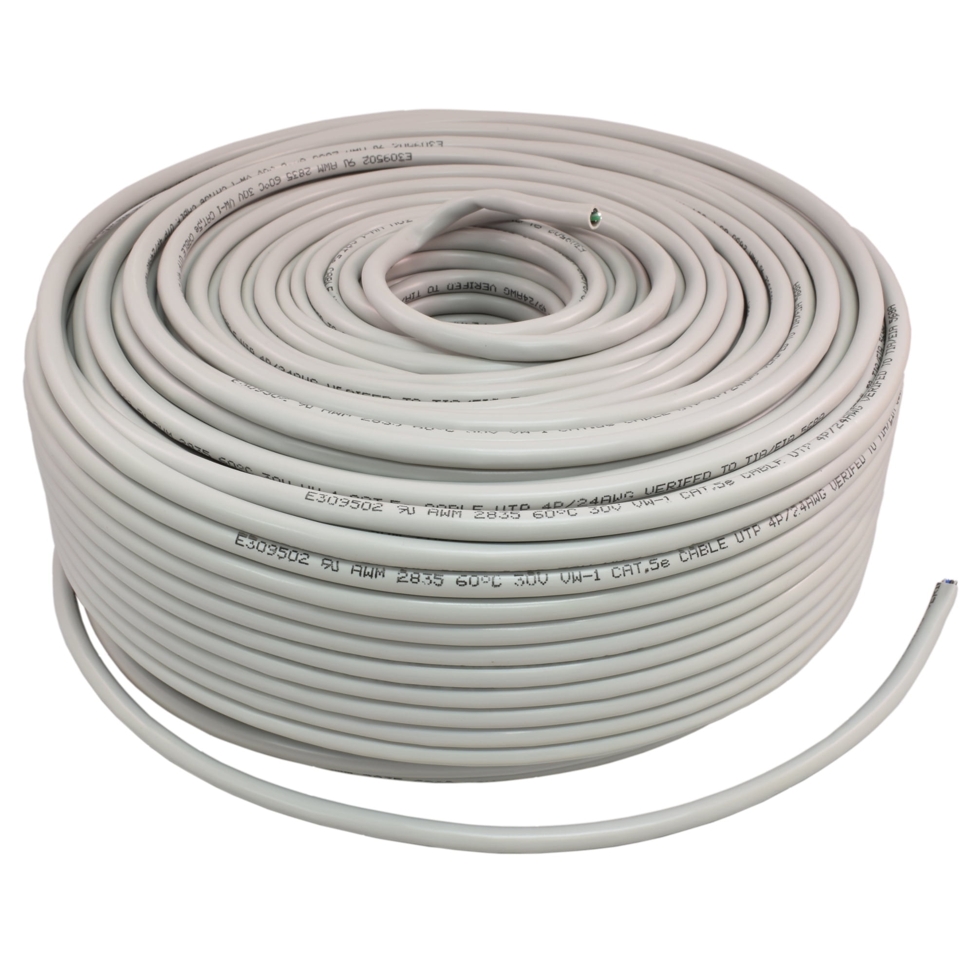 PTC Cat5e Solid Ethernet Network LAN Cable Kit, Grey, 300ft, RJ45 ...
