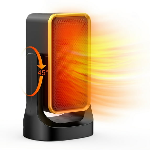 PTC Ceramic Space Heater, Quiet Fast Heating with Thermostat, 3 Fan ...