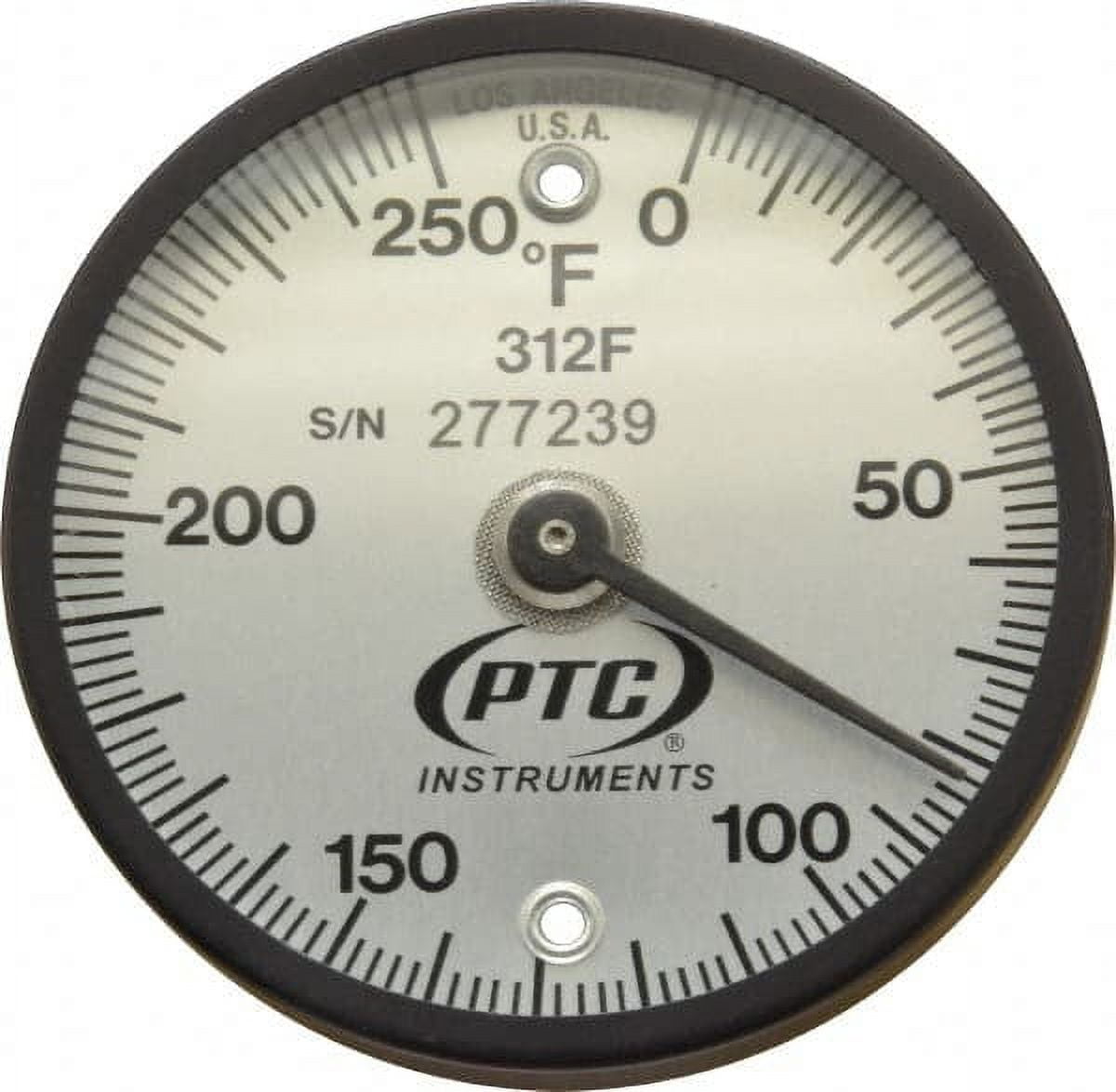 PTC Instruments 250°F, 2" Dial Diameter, Dual Magnet Mount Thermometer ...