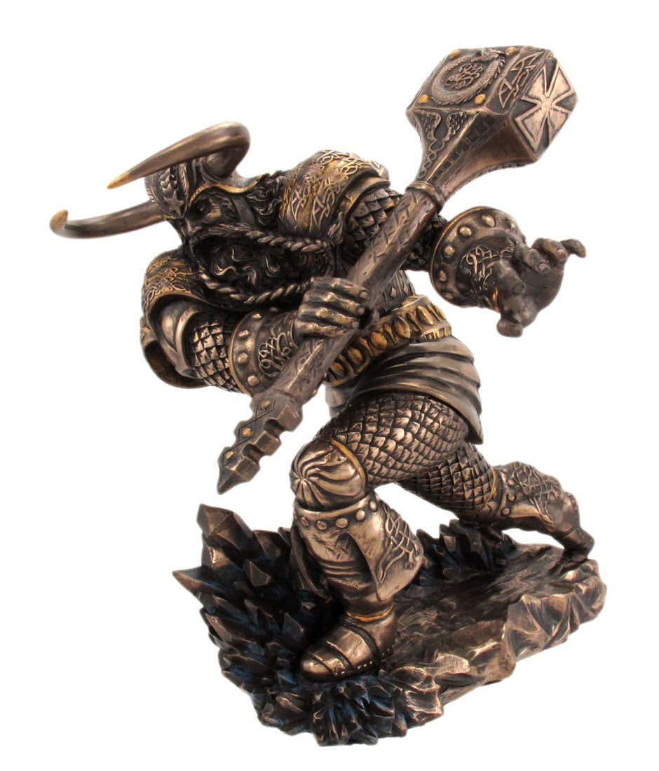 PTC Mighty Thor with Hammer Norse Mythology God Resin Statue Figurine ...