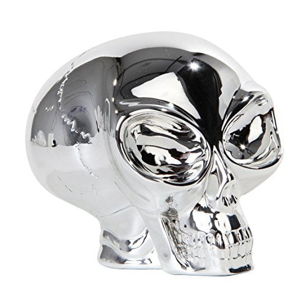 PTC Pacific Giftware Big Eyed Alien Skull Chrome Finished Statue ...