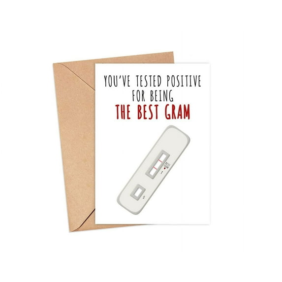 PTDShops You've Tested For Positive Card - Funny Birthday Card For Gram ...