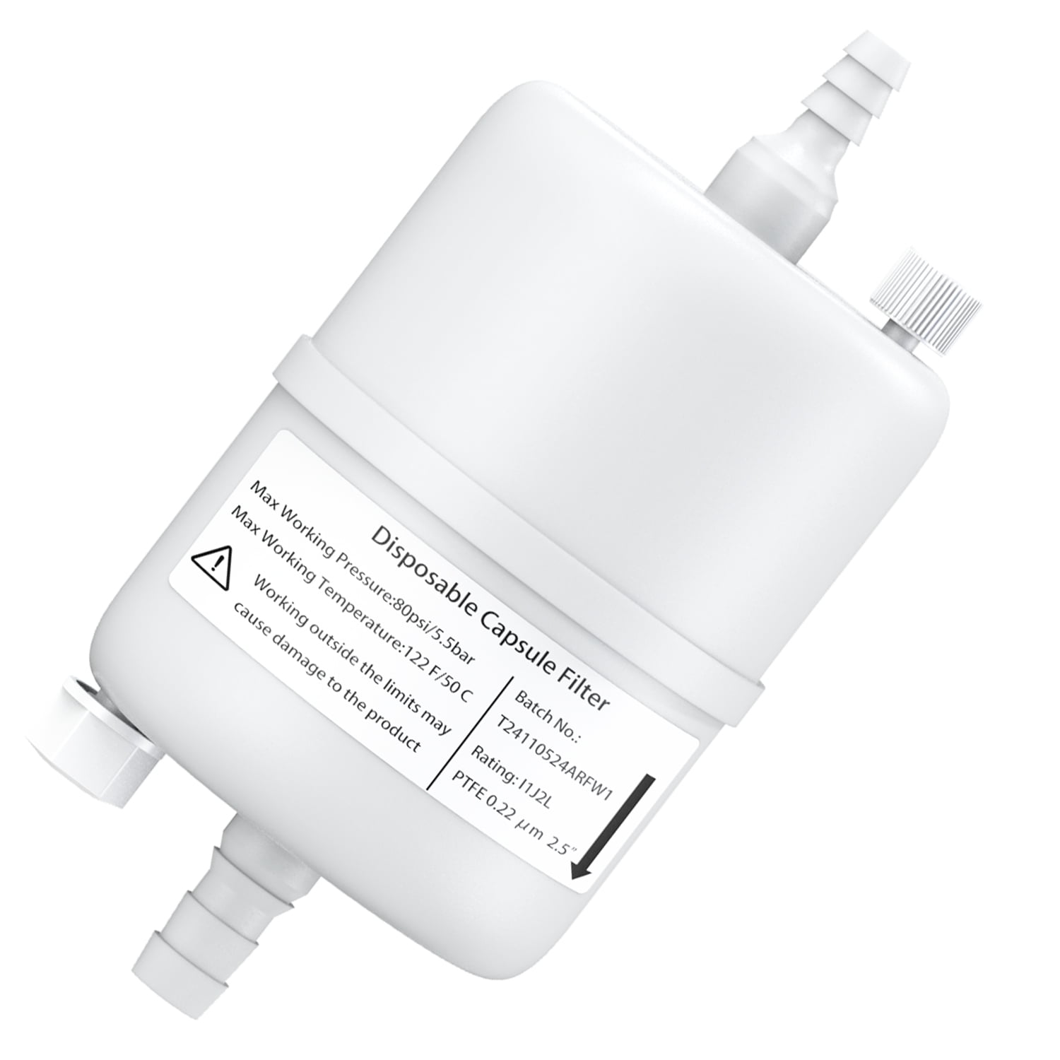 PTFE Capsule Filters with Hose Barb for 1/4" to 3/8" Tube,Hydrophobic Sterile Filling Bell ...