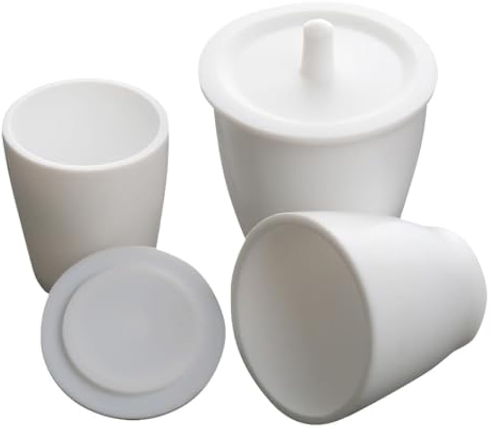 PTFE Cup Shape Crucible, Teflon Tetrafluoro Crucible with Lid, 20/25/30 ...