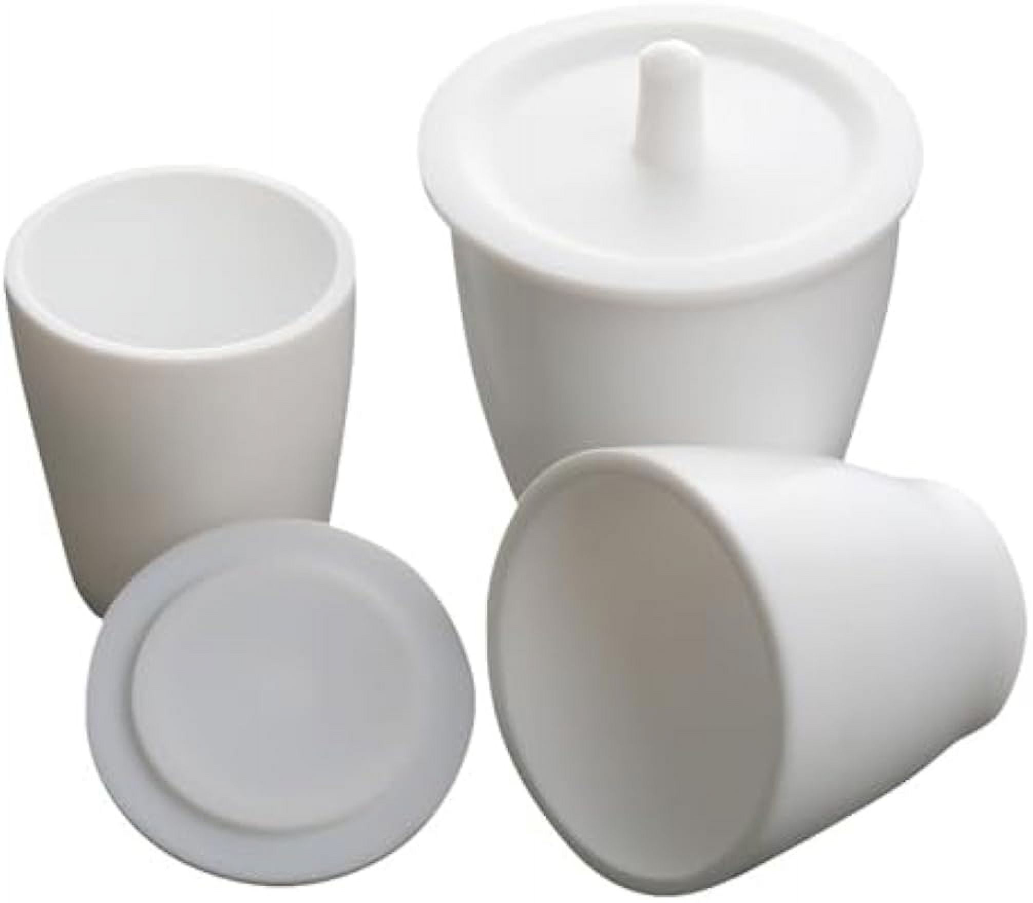 PTFE Cup Shape Crucible, Teflon Tetrafluoro Crucible with Lid, 20/25/30/50/100/250ml PTFE Cup ...
