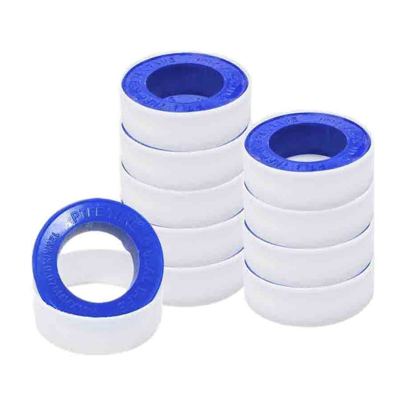 PTFE Thread Seal Tape, 10-Roll White Plumber Tape, for Shower Duct Pipe ...