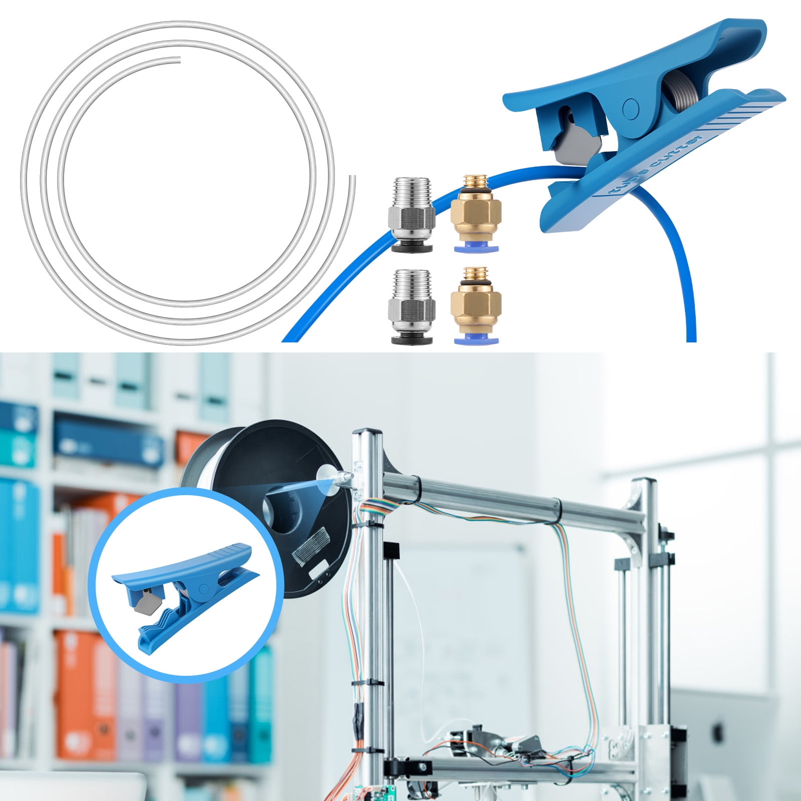 PTFE Tubing with Cutter Ultra Smooth PTFE Tube Heat Resistant 3D ...