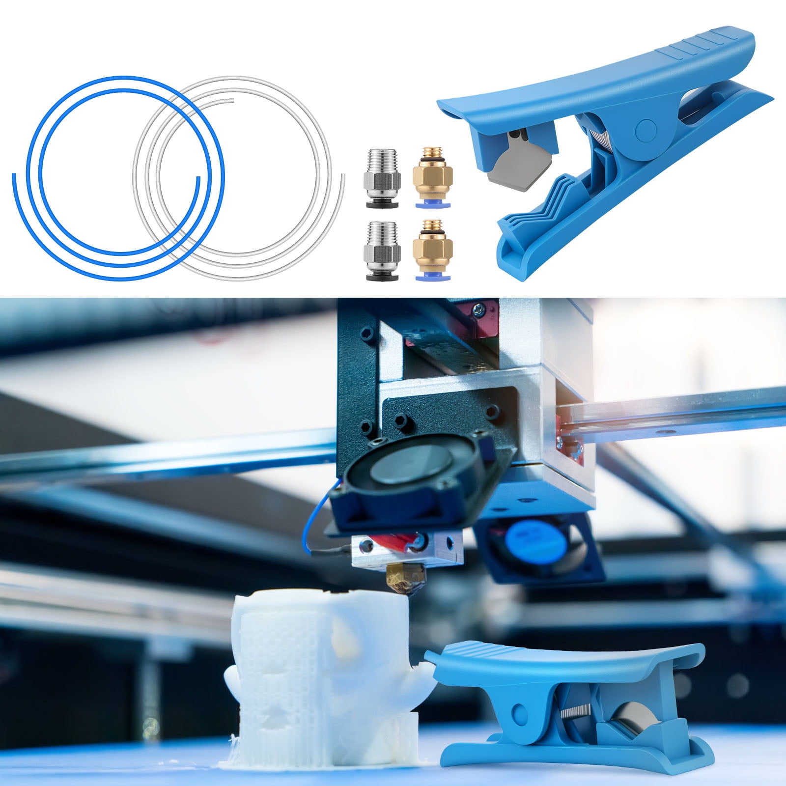 PTFE Tubing with Cutter Ultra Smooth PTFE Tube Heat Resistant 3D ...