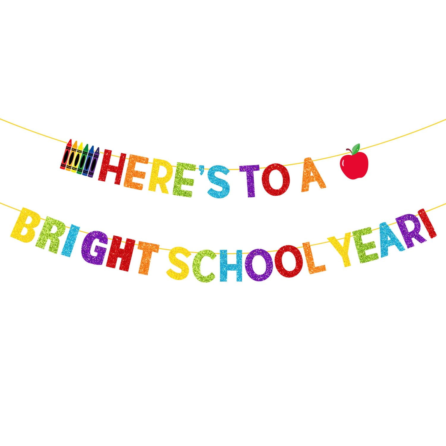PTFNY Glitter Here's To A Bright School Year Banner Back to School ...