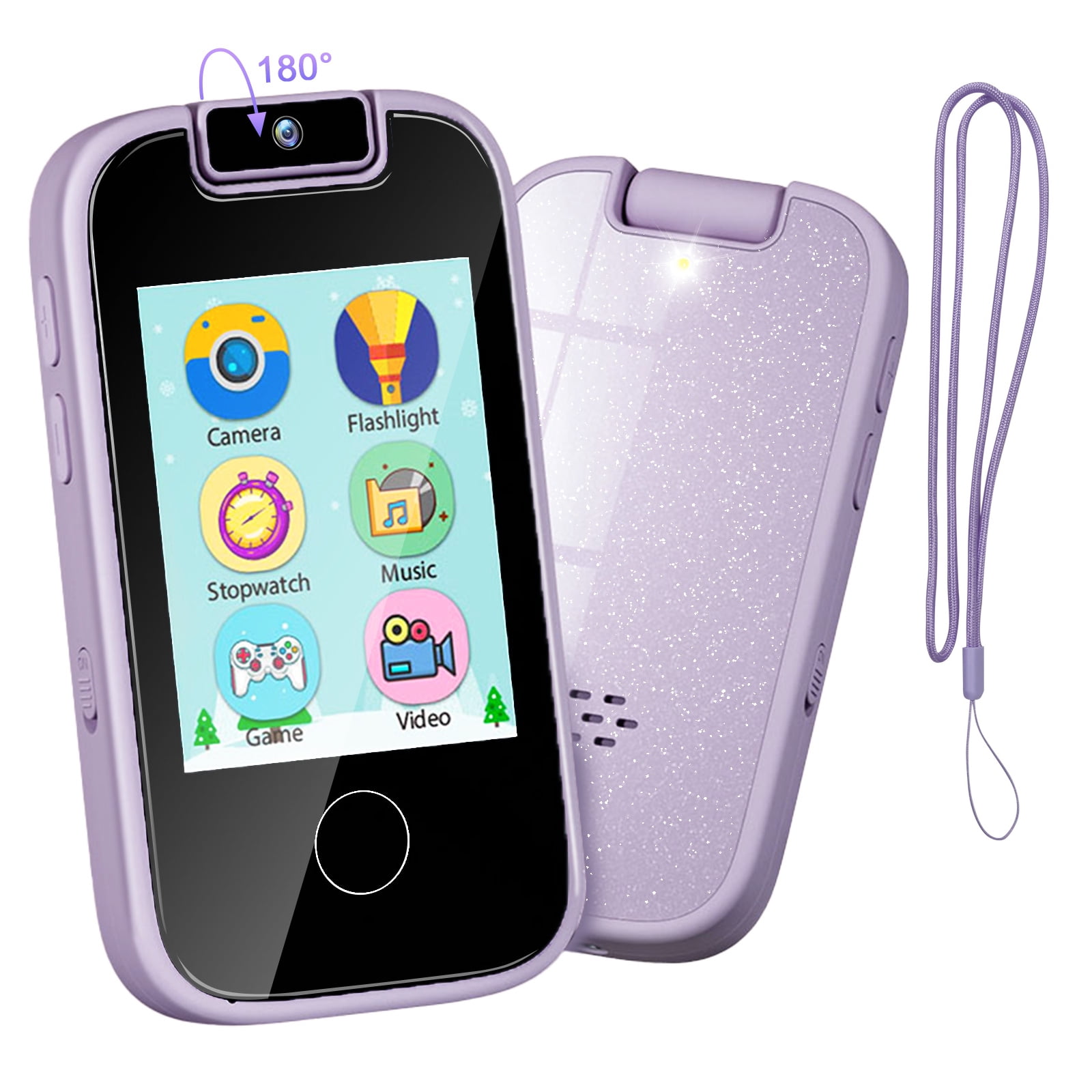 PTHTECHUS 2.8" Kids Toy Phone for Toddlers with Rotating Camera Habit ...