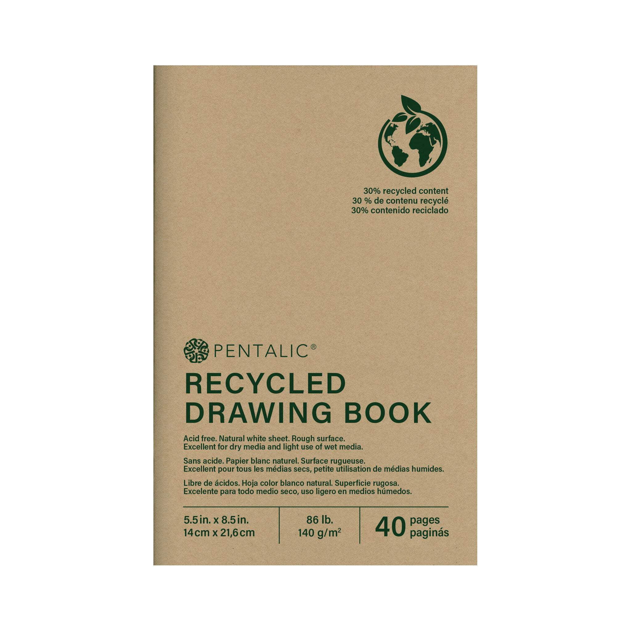 Pentalic Recycled Drawing Book - Walmart.com