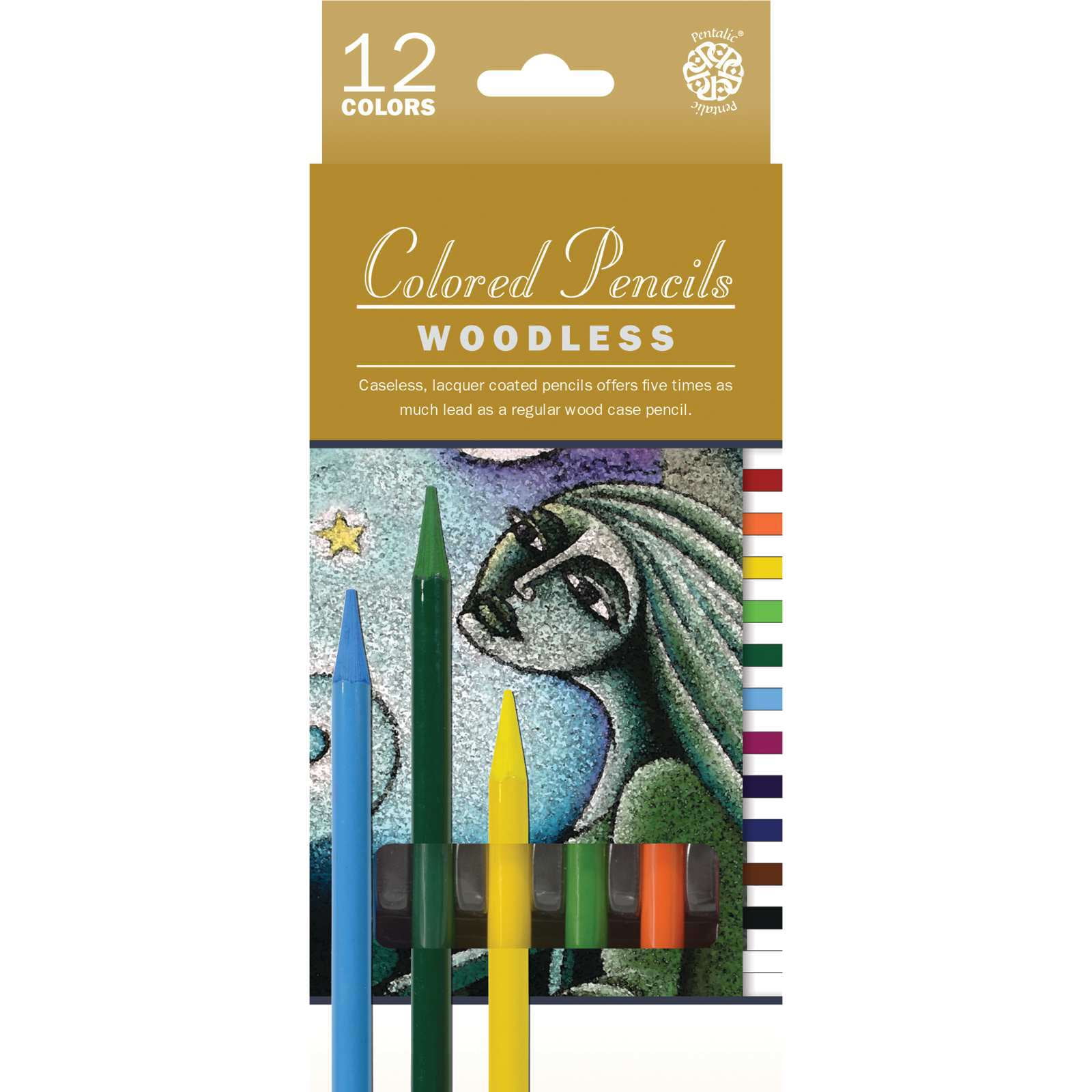 PTL-8913-12 | Pentalic Woodless Colored Pencils 12 Color Set - Walmart.com