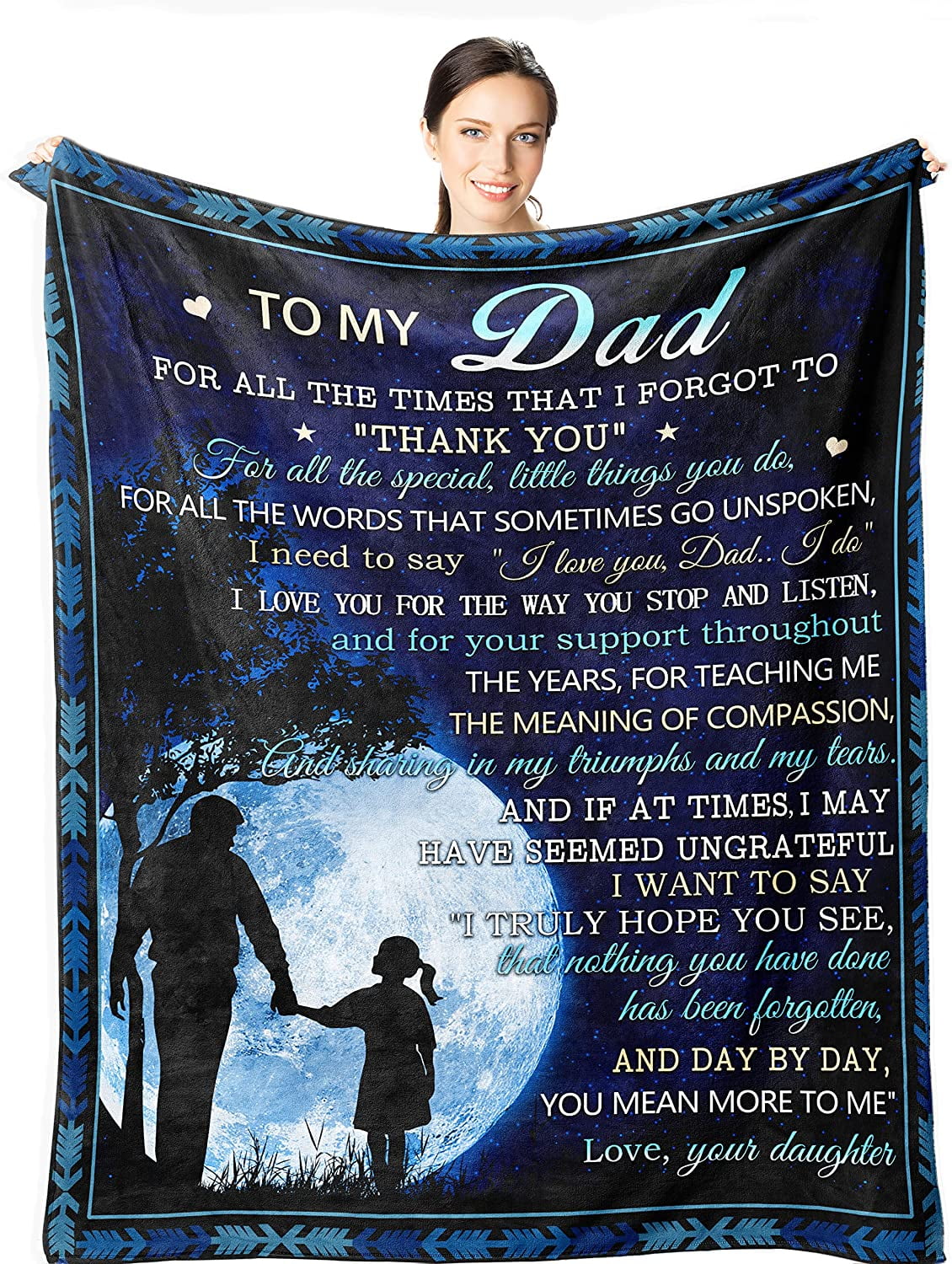 PTMM Dad Gifts from Daughter - Dad Blanket from Daughter - Birthday ...
