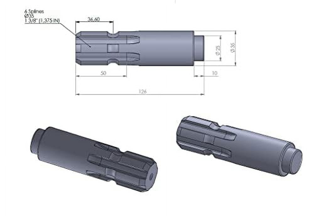 PTO Shaft Tractor Shaft, Connecting Shaft PTO Shaft Extension 1 3/8" 6 ...