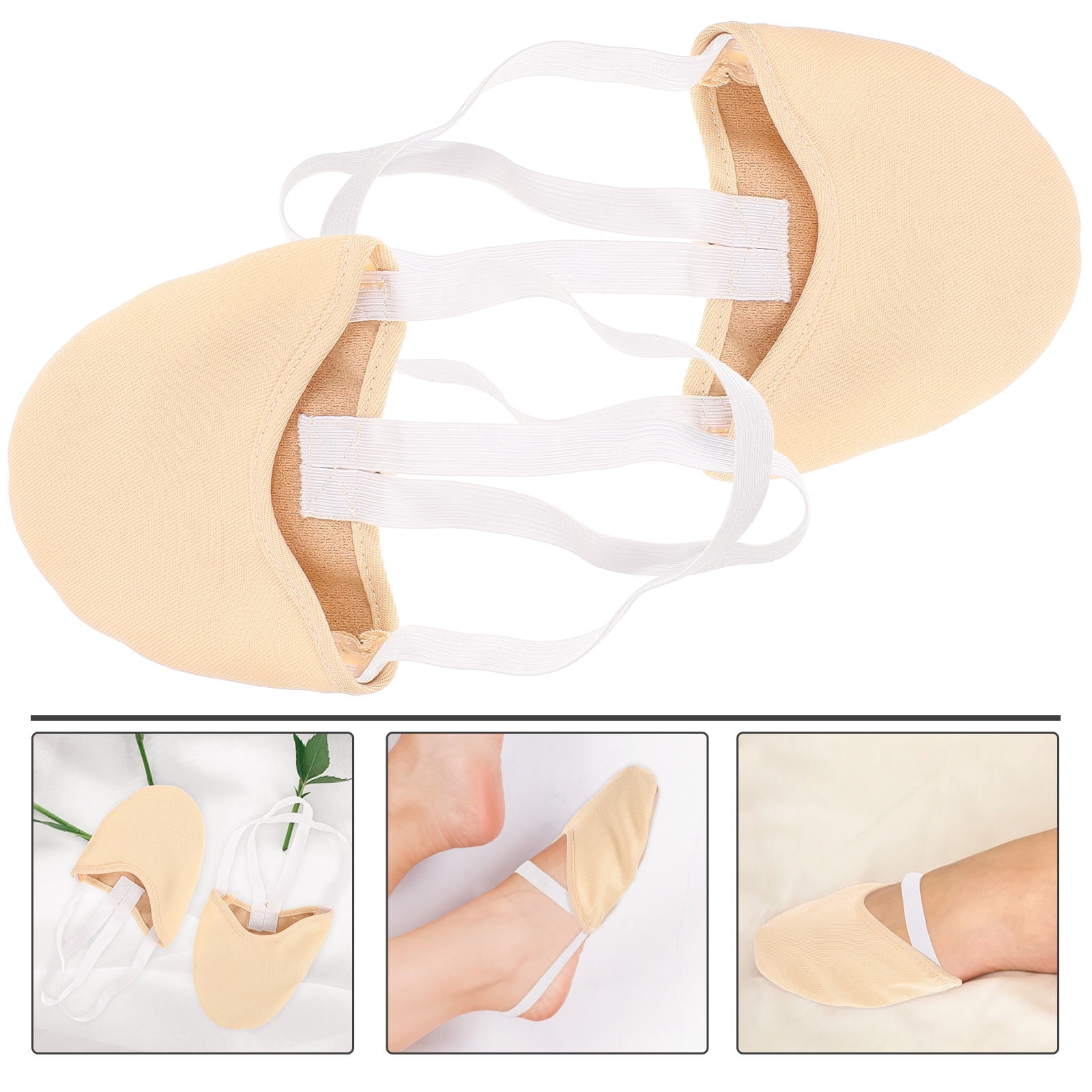 PTOOTP 1 Pair Grip Stability Half Toe Shoe for Women in Yoga and Beige ...