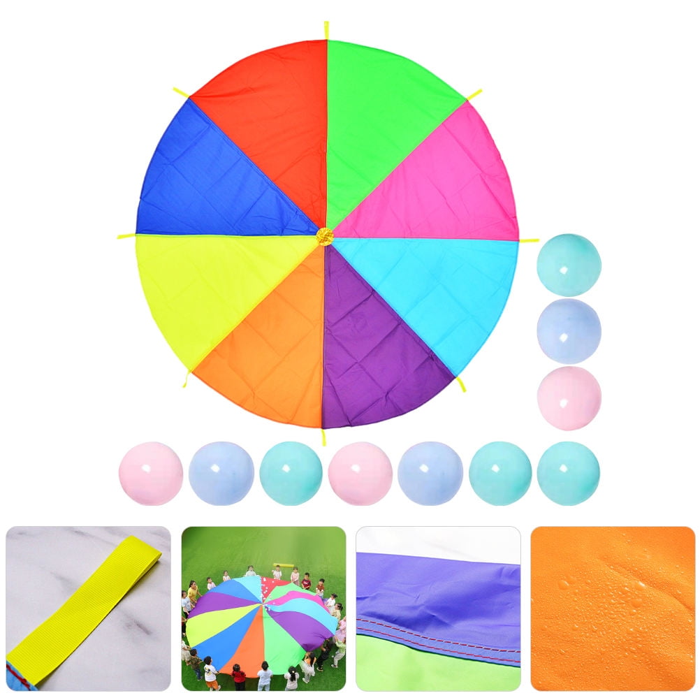 PTOOTP 1 Set Assorted Color Round Parachute Toy for Indoor and Outdoor ...