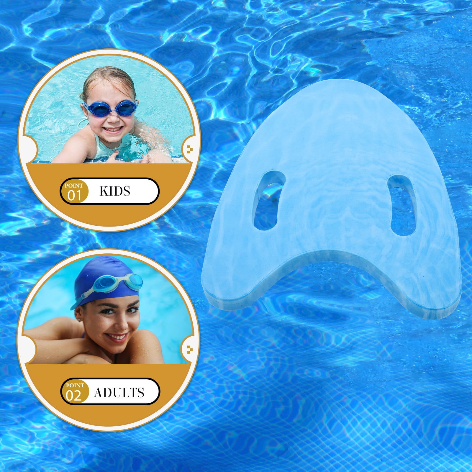 PTOOTP 1 Set EVA Swimming Board for Kids and Beginners 14.74x10.61x1 ...