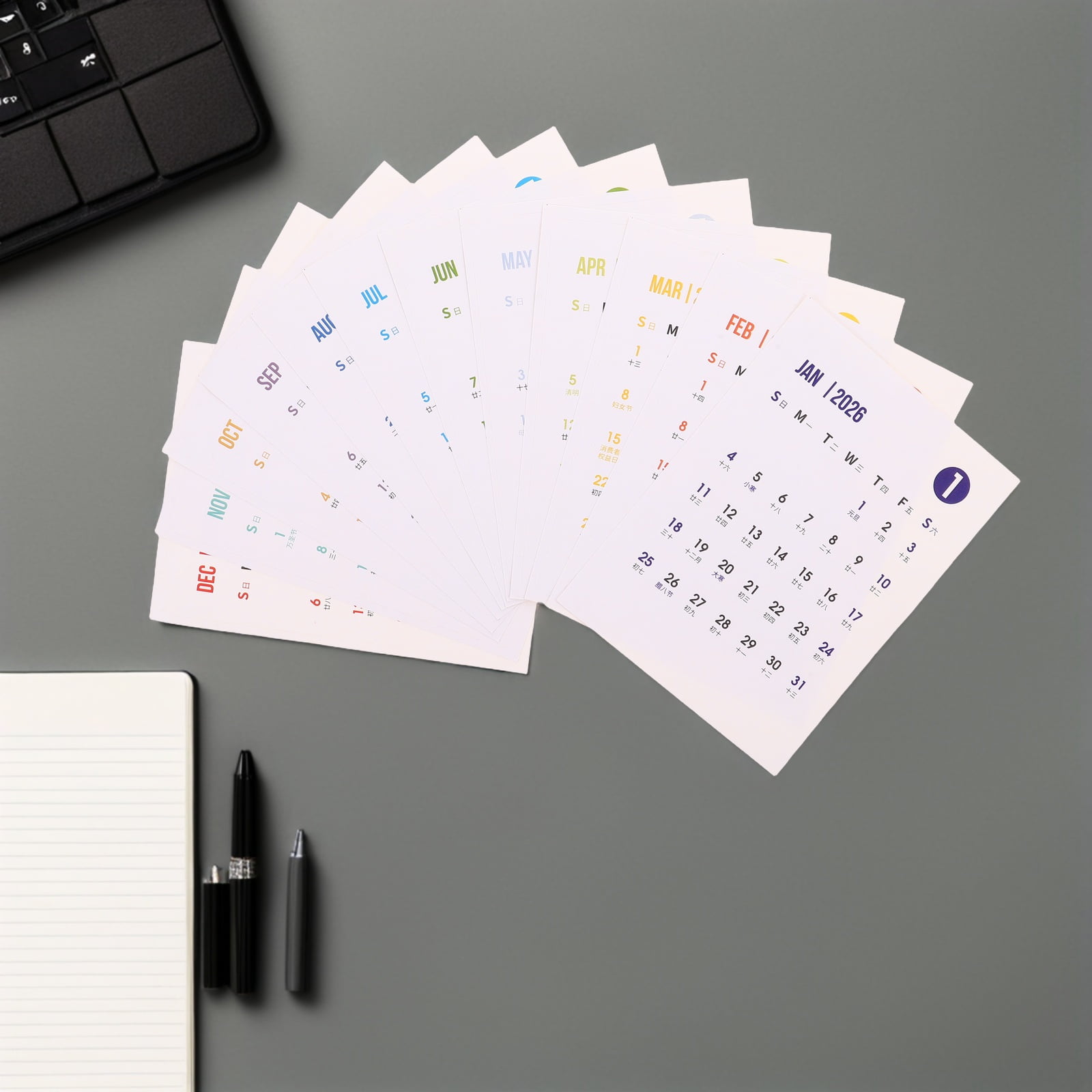 PTOOTP 2026 Planner Calendar Stickers Set with Multi-Paper Unique ...