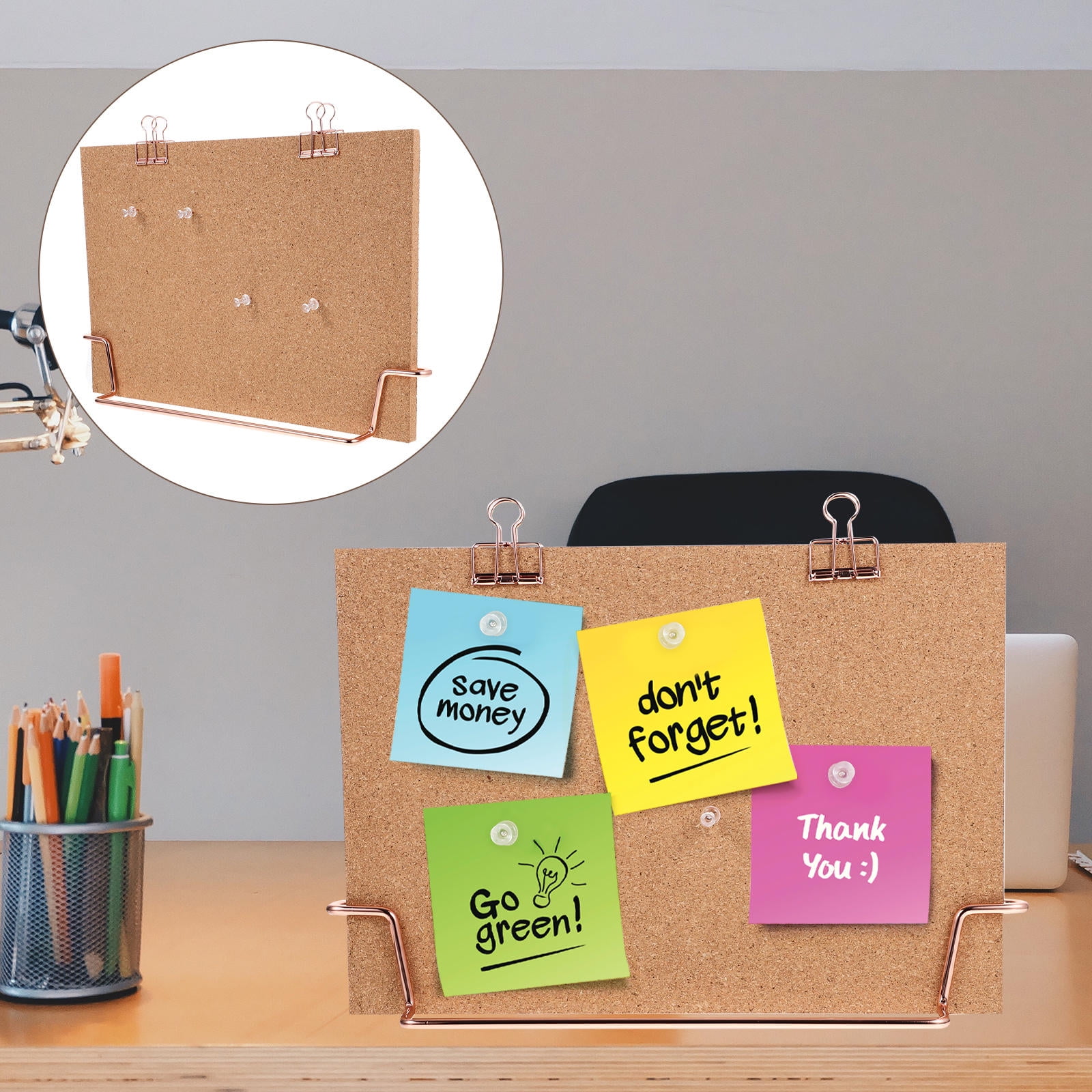 PTOOTP 1Set Small Brown Cork Photo Display Board for Desk Office ...