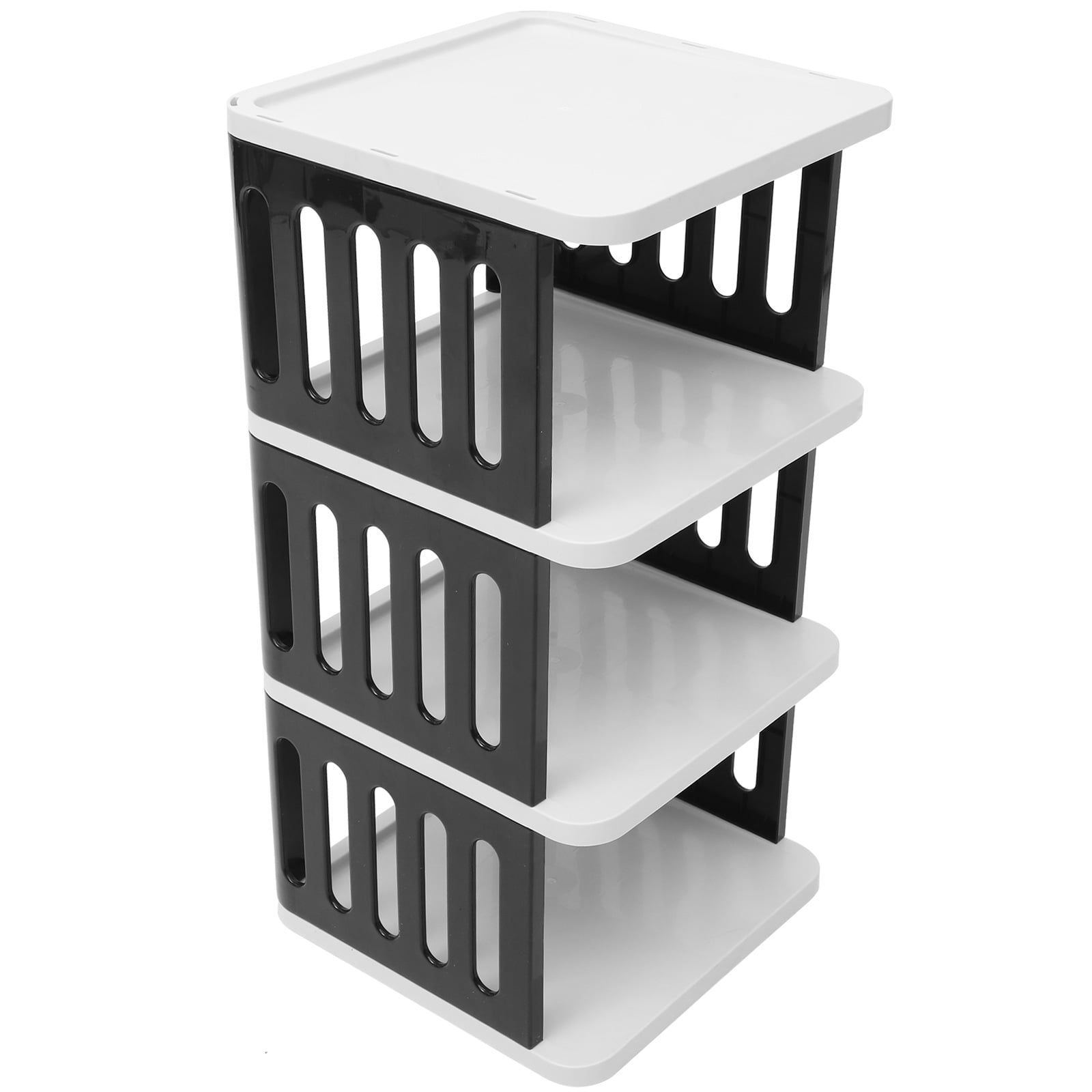 PTOOTP 1 Set Rectangular Black Plastic Shoe Rack Space Saving ...