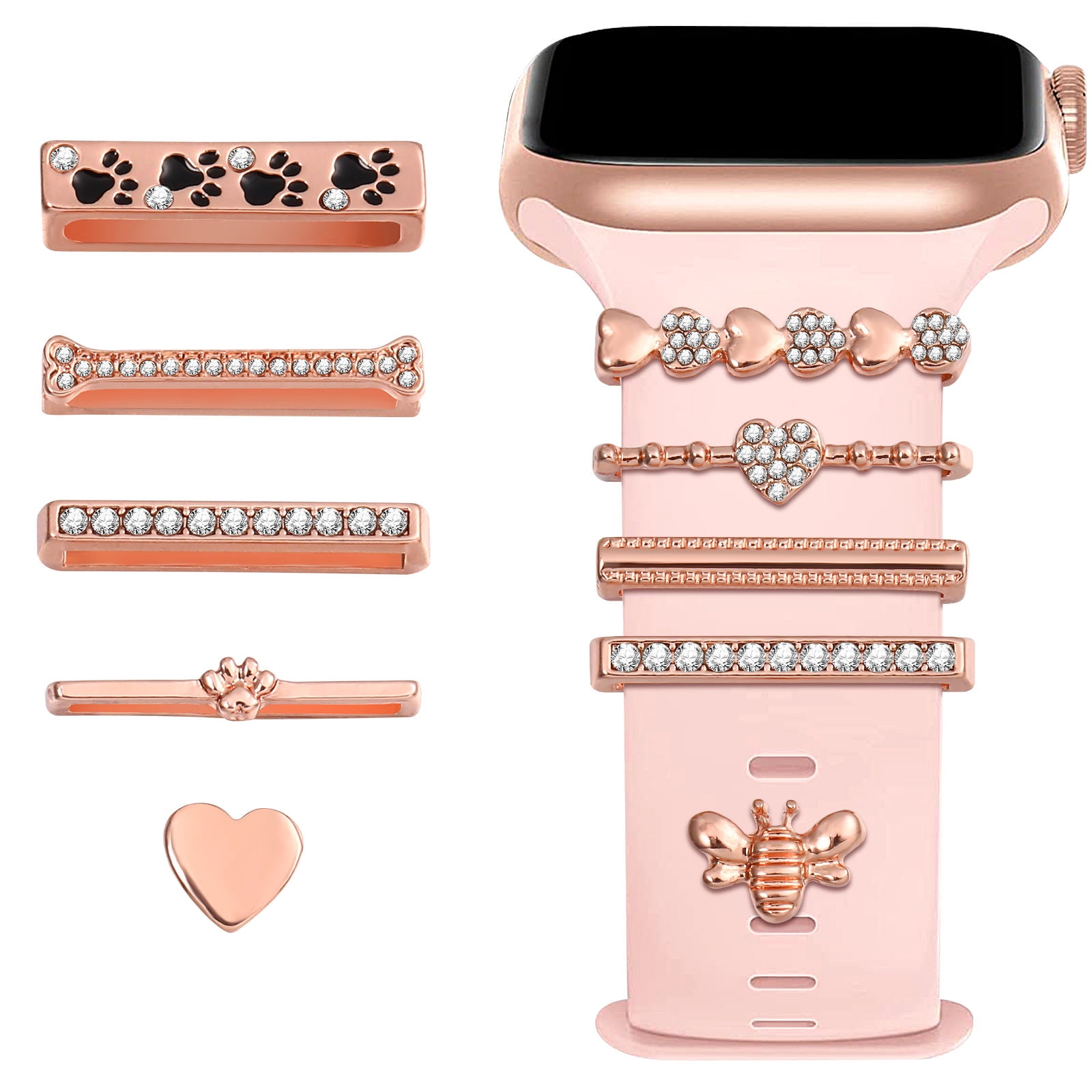PTOOTP 10 Pcs Metal Watch Band Decorative Rings with Various Shapes for ...