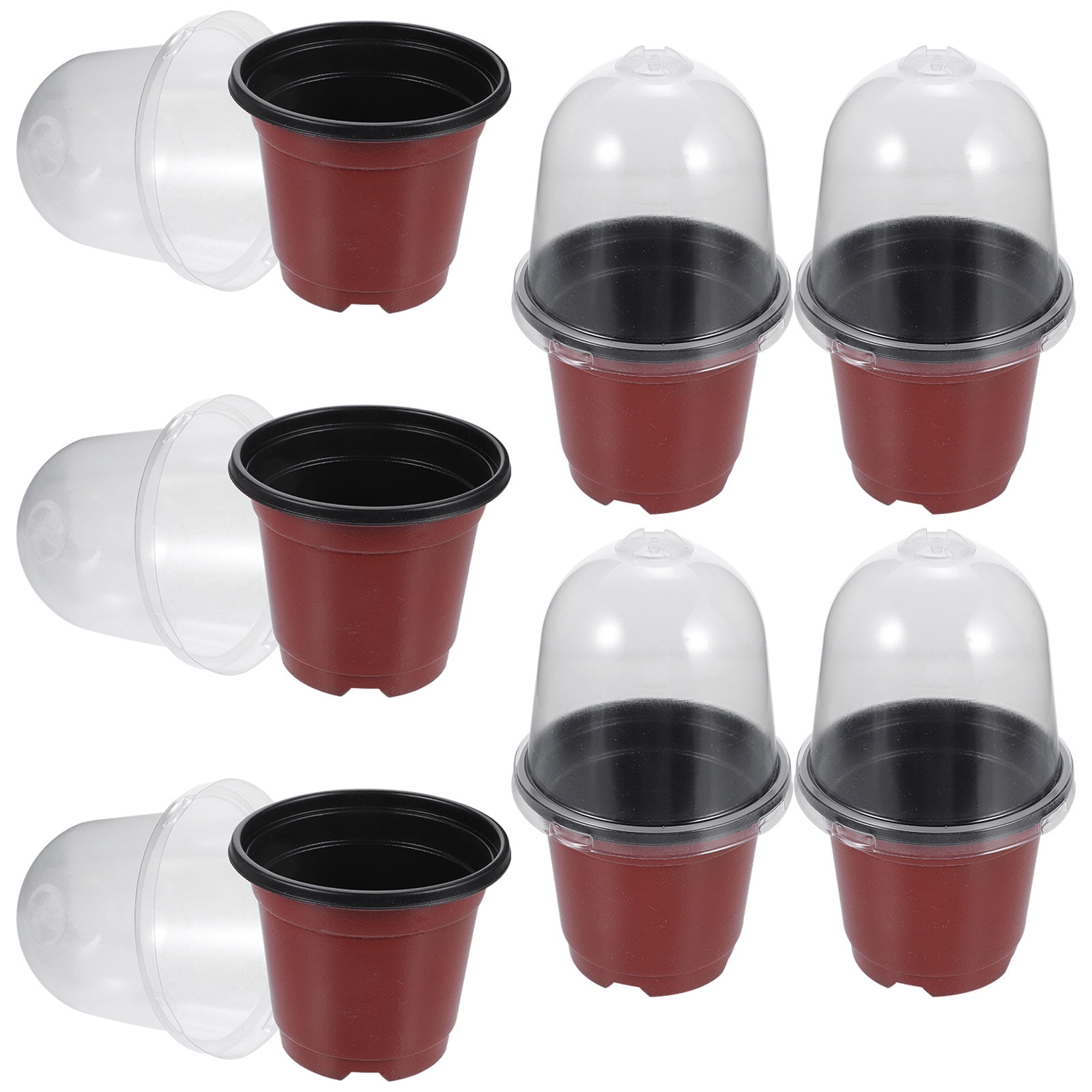 PTOOTP 10 Sets Round Plastic Planting Cups For Greenhouse Use Flower ...