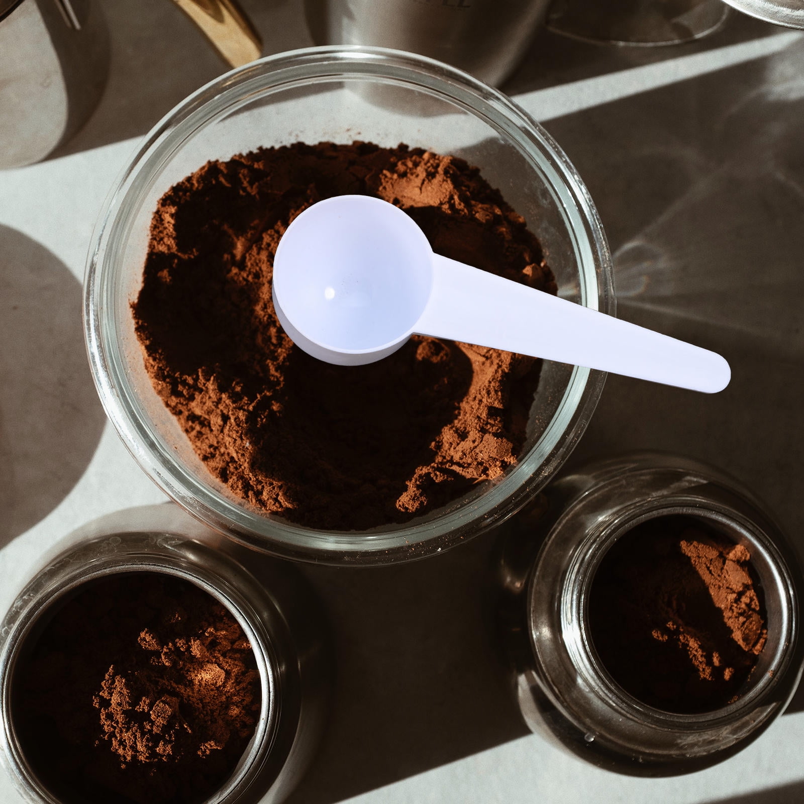 PTOOTP 100Pack White PP Dosing Spoons for Protein Powder Coffee Mixing ...