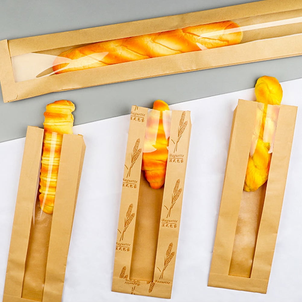 PTOOTP Assorted Color French Bread Bags with Window for Snacks and ...