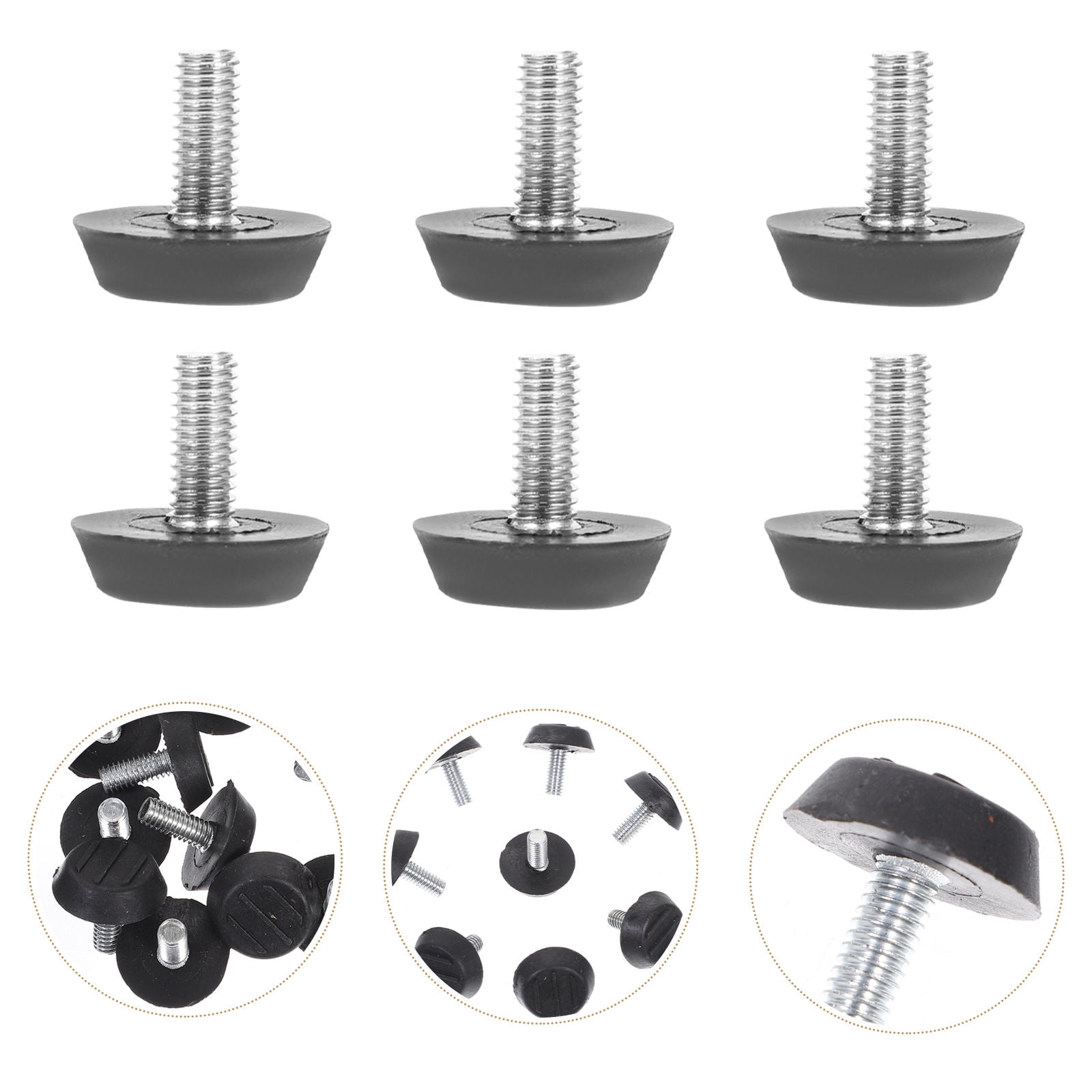 PTOOTP 100Pcs Round Black Plastic Furniture Levelers For Tables Chairs ...