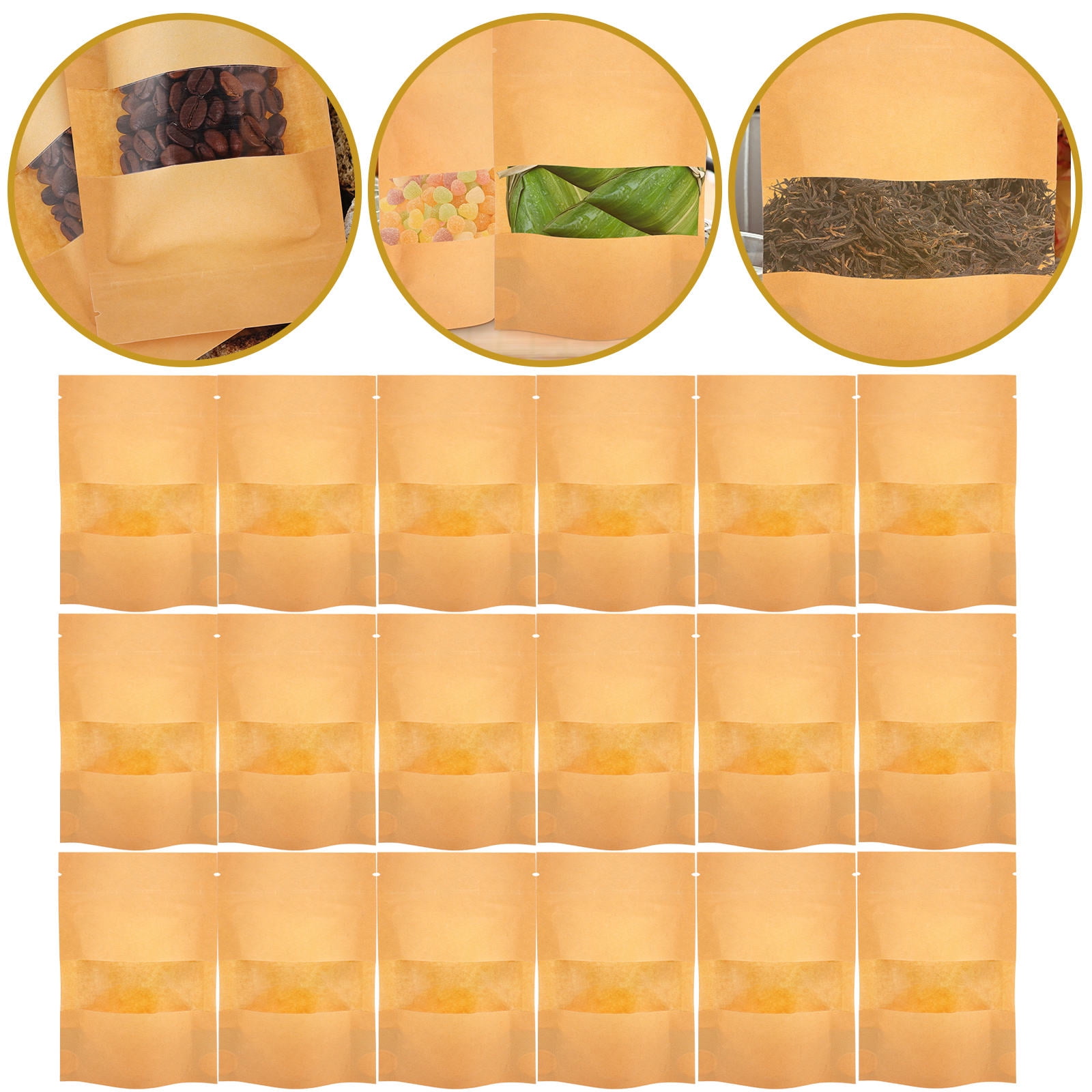 PTOOTP Practical Khaki Snack Bags Paper Leak-Proof for Home Use 100Pcs ...