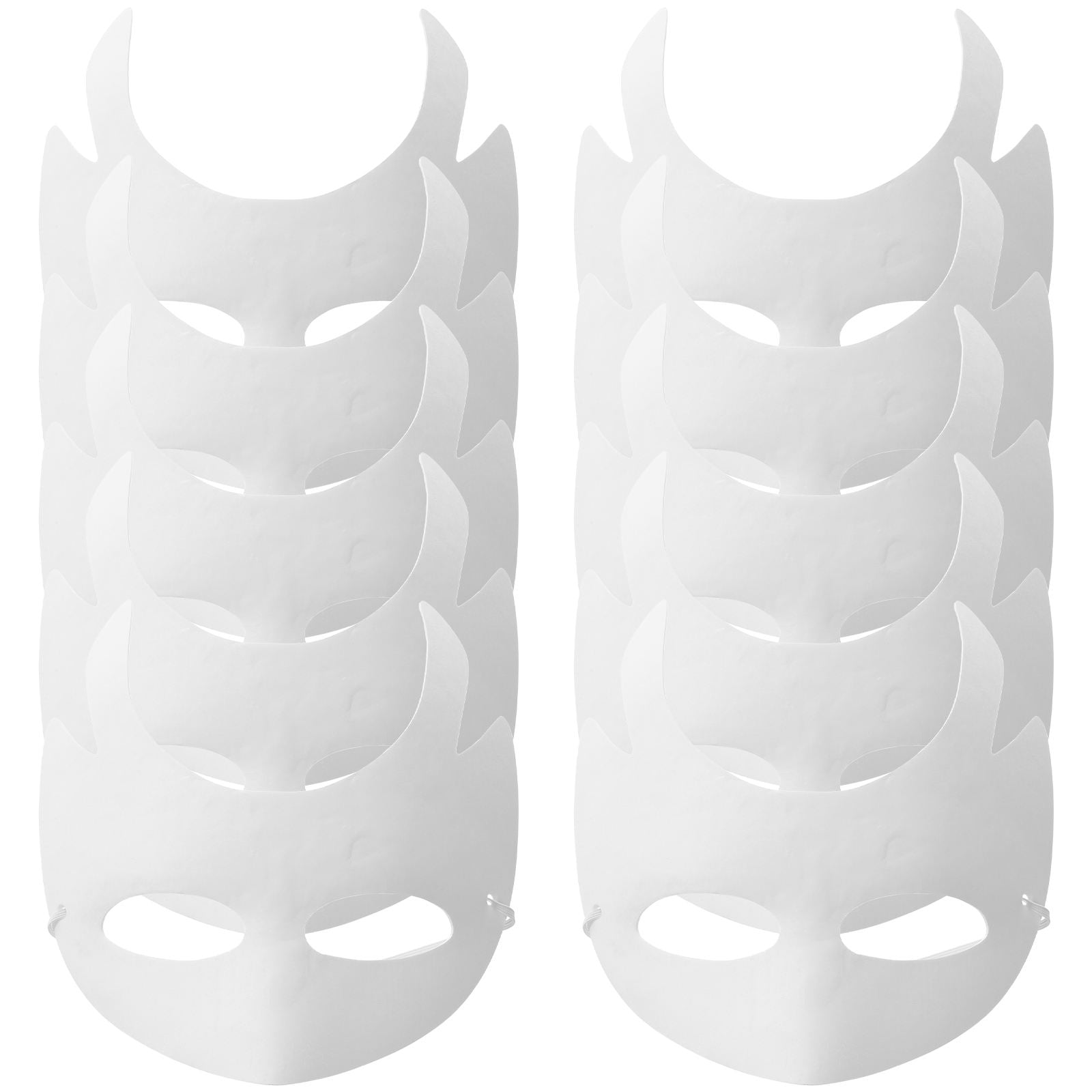 PTOOTP 10Pcs Blank Paper Mask White For Masquerade Party And Diy Craft ...