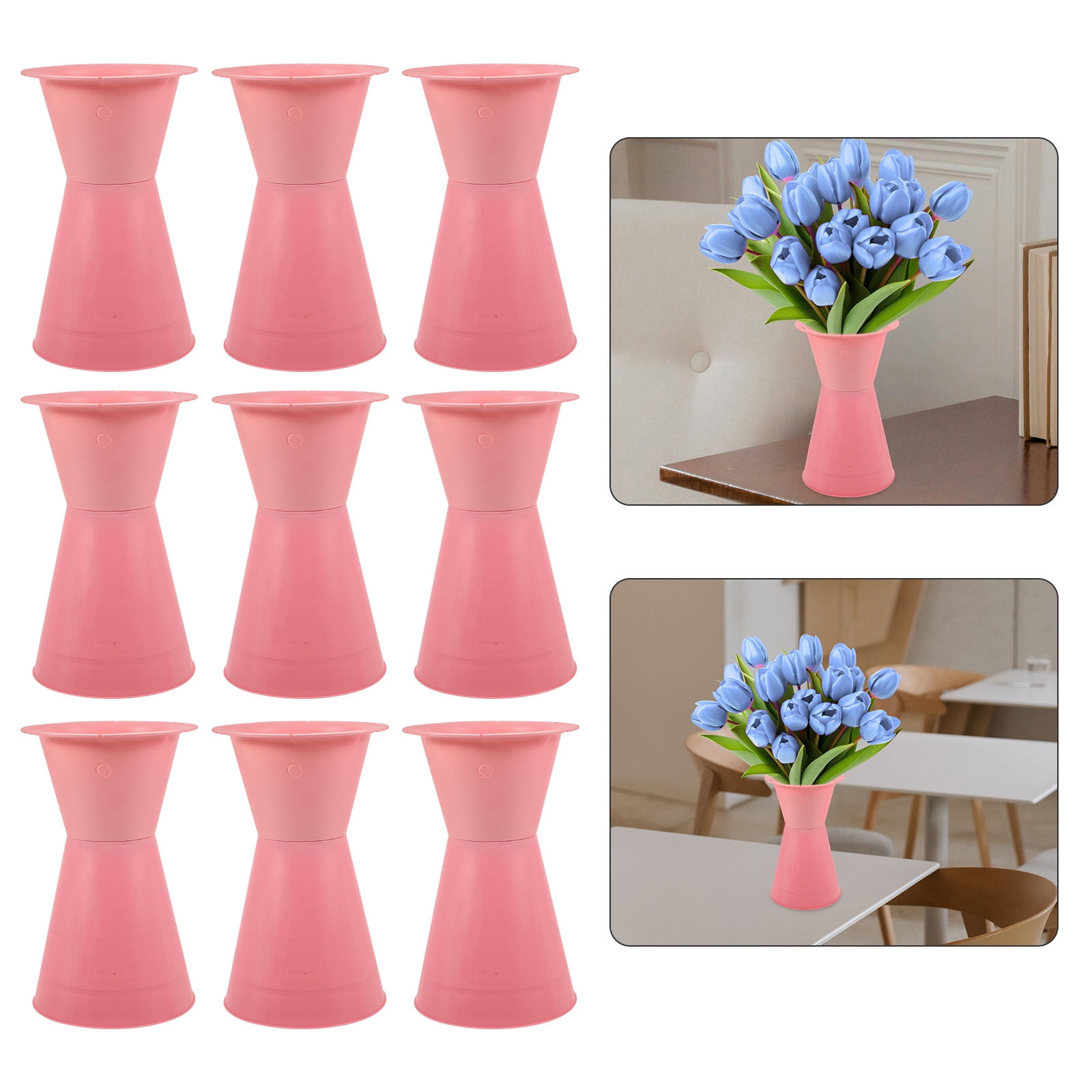 PTOOTP Plastic Flower Stand Bouquet Holder Base Pink 10Pcs for ...