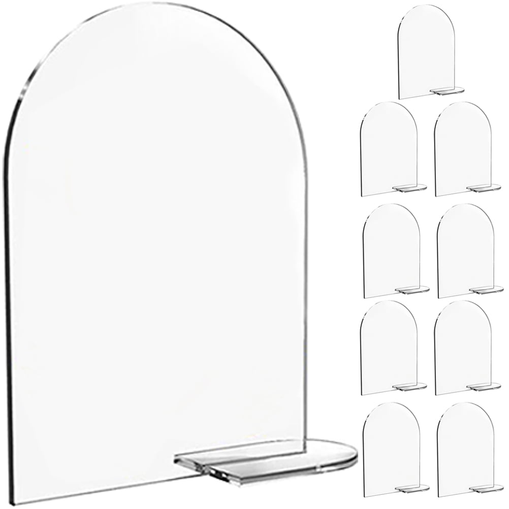 PTOOTP 10Pcs Tabletop Card Holders Acrylic Signs Semi Circular for ...