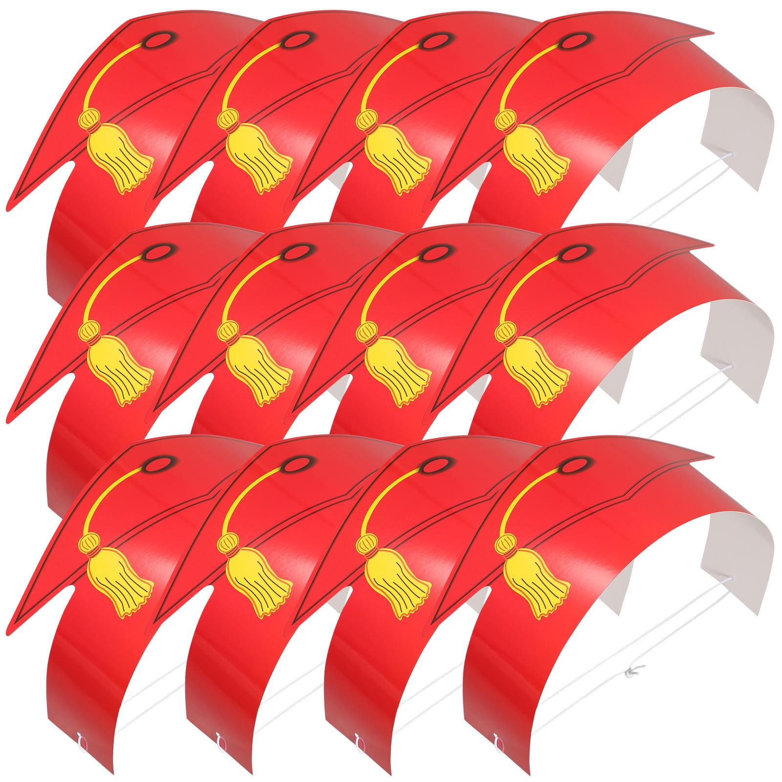 PTOOTP 12Pcs Graduation Cap Craft Square Brim Paper Hats for Kids Red ...