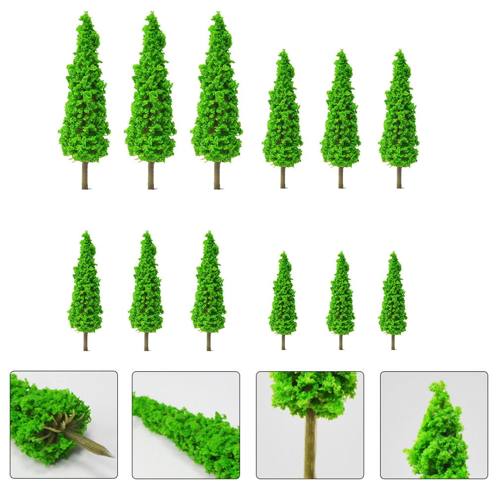 PTOOTP 12Pcs Mini Tree Decor Green for Miniature Design Garden ...