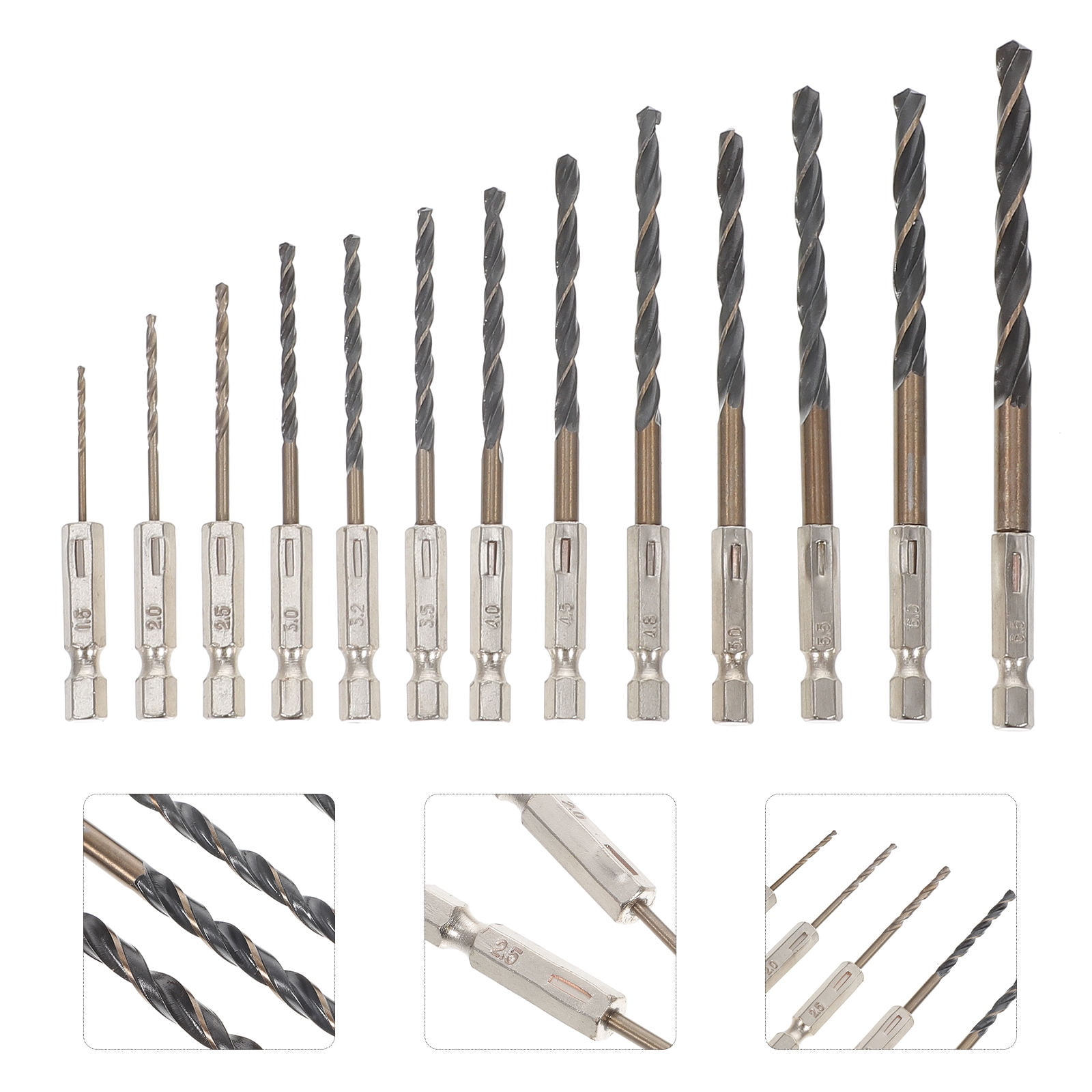 PTOOTP 13Pcs High Speed Steel Drill Bit Set Assorted Color For ...