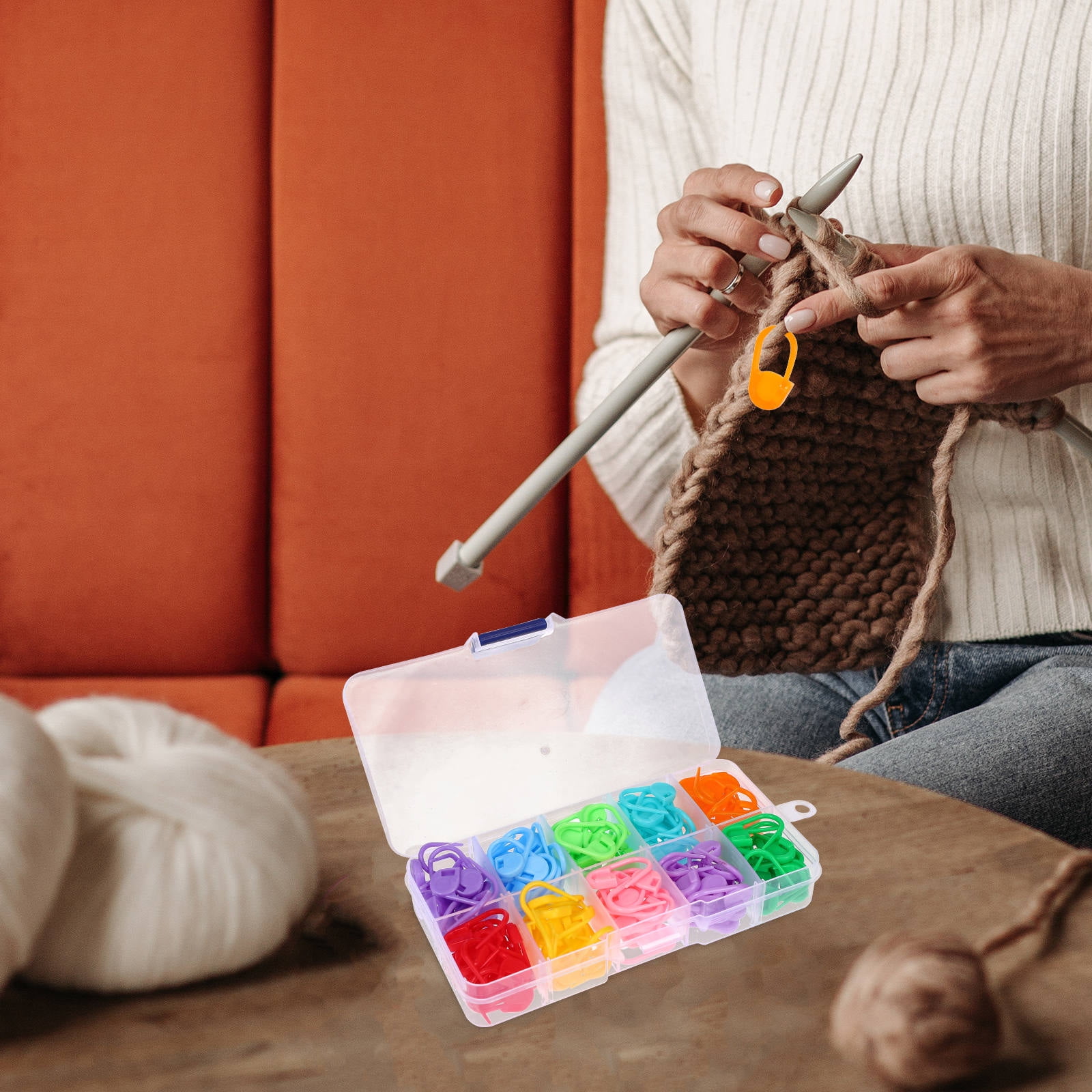 PTOOTP Crochet Mark Buckle Knitting Markers Abs 150Pcs 0.86X0.43X0.08In ...