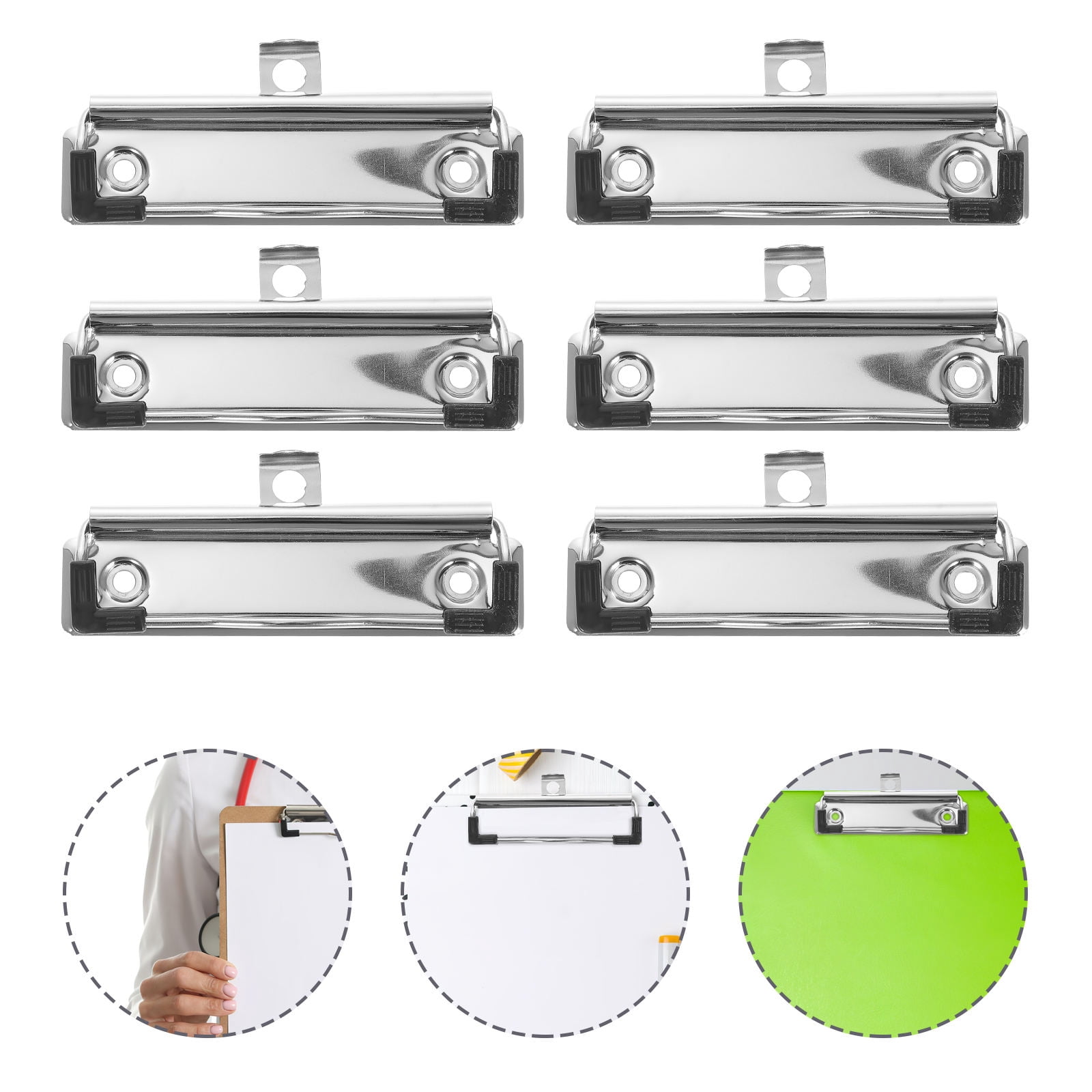 PTOOTP Clipboard Clips Wide Paper Organization Plastic Silver 15Pack ...