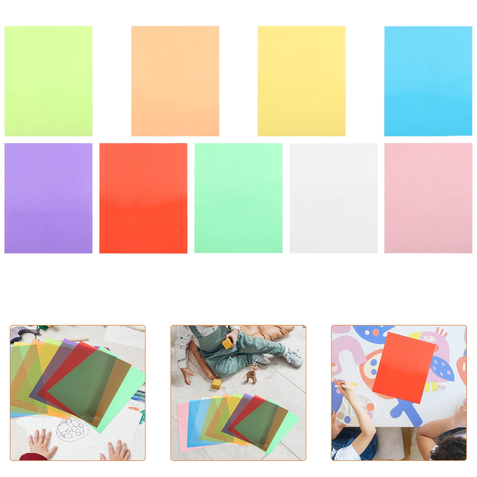 PTOOTP Assorted Color Transparent Cellophane Sheets PVC Material for ...