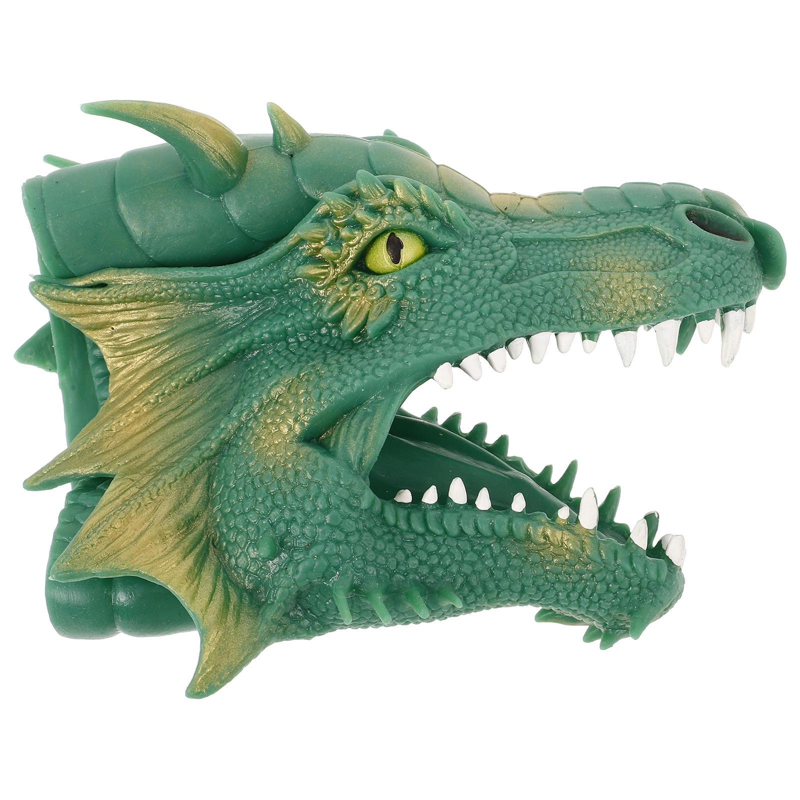 PTOOTP 1Pack Dinosaur Hand Puppet Green TPR Paint Realistic Interactive ...