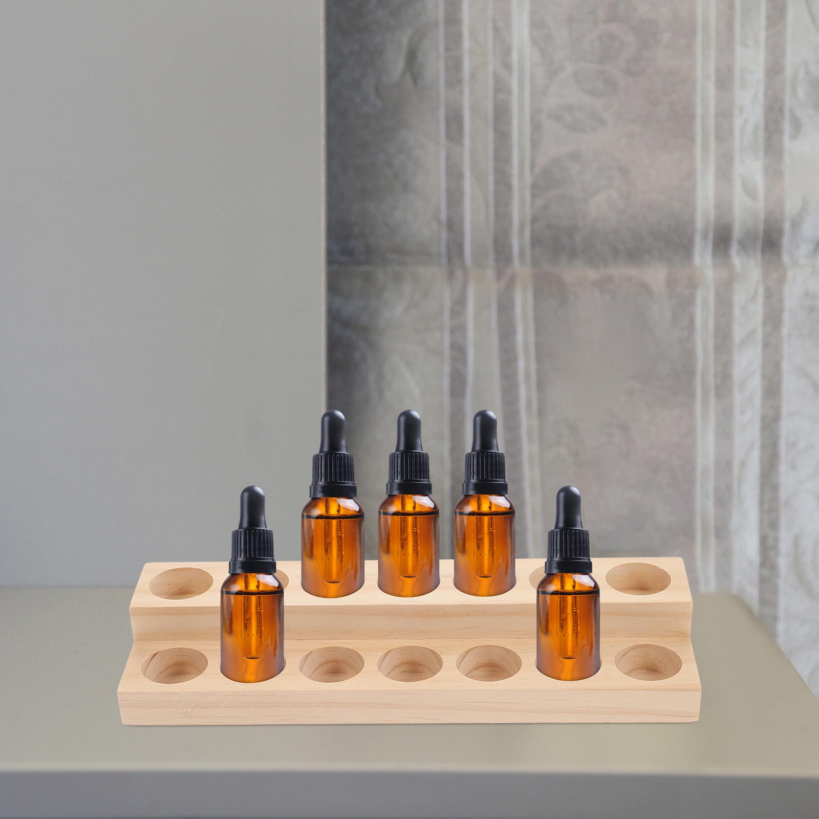 PTOOTP Essential Oil Storage Rack Wooden Organizer 1Pack Rectangular ...