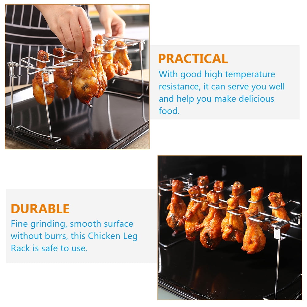 PTOOTP Chicken Leg Grilling Rack Chicken Leg Wing Rack Silver 1Set ...