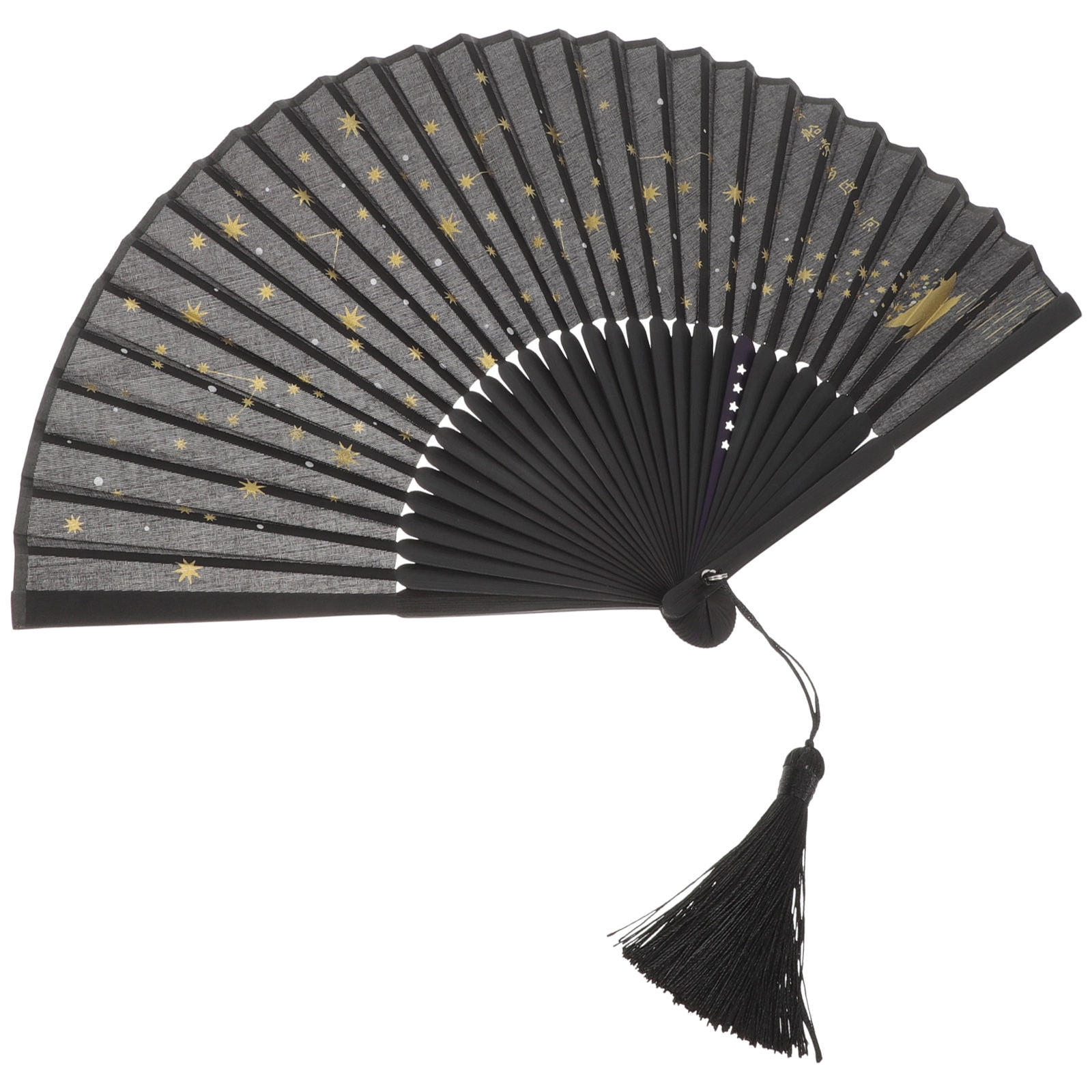 PTOOTP 1Pack Handheld Fan Foldable in Black for Cooling and Decoration ...