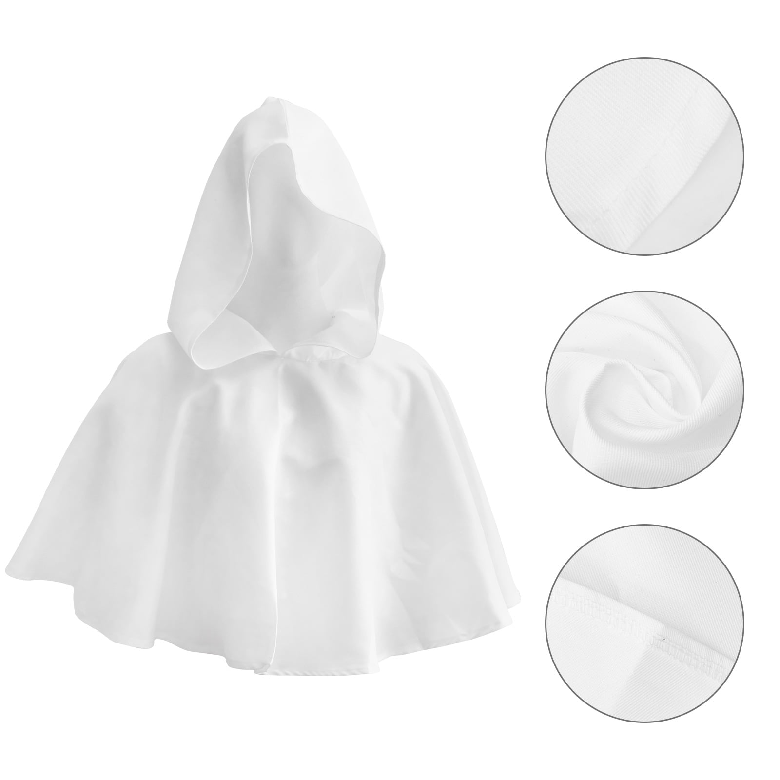 PTOOTP 1Pack Hooded Cape Cloak for Bar Dance Party in White Polyester ...
