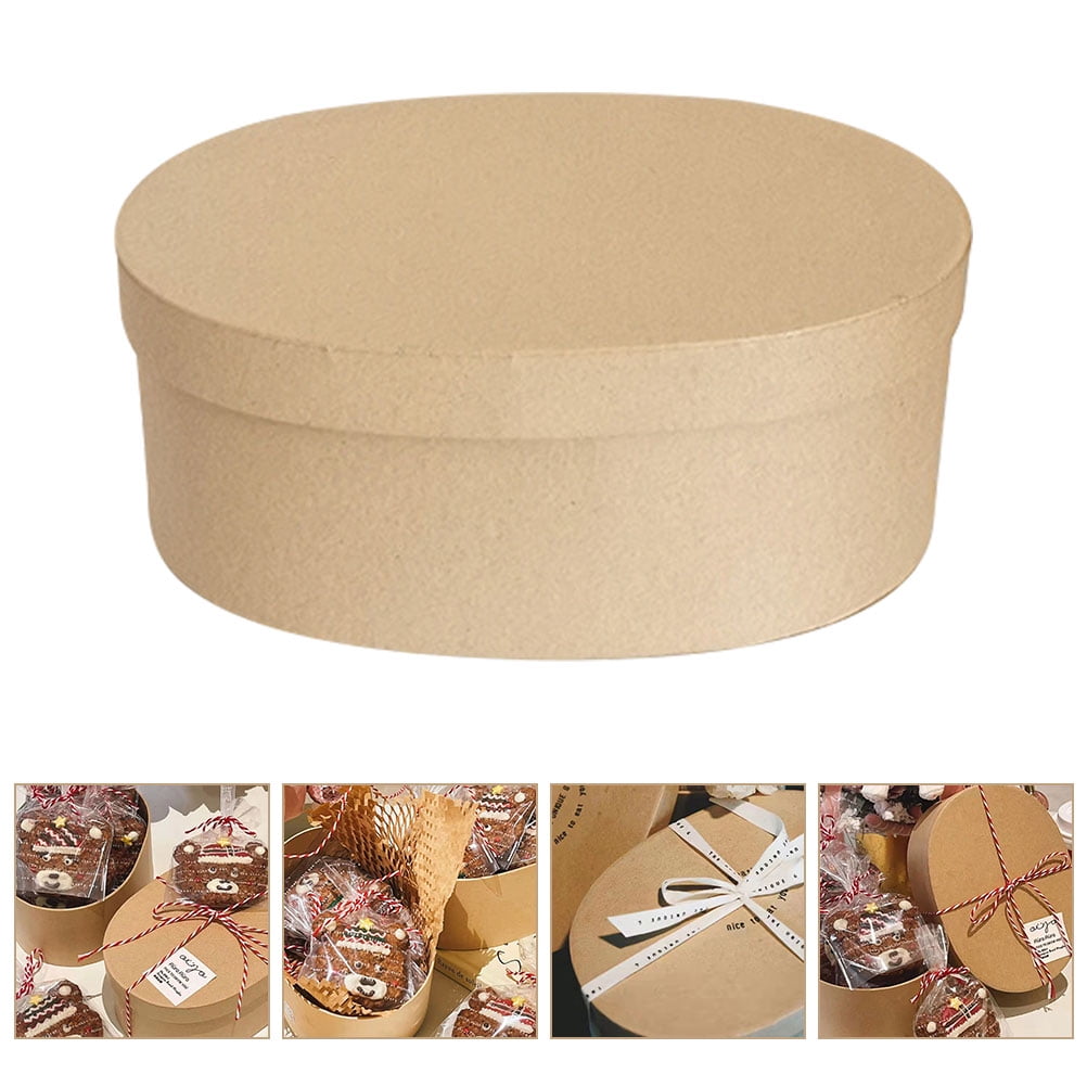 PTOOTP Oval Shaped Kraft Box for Small Cakes and Sweets Perfect for Home Storage - Walmart.com