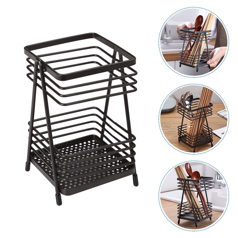 PTOOTP Black Metal Utensil Organizer for Kitchen Counter and Stylish ...