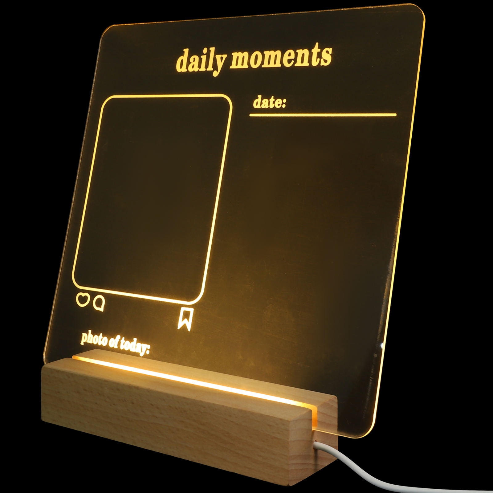 PTOOTP 1Pack Led Message Writing Board with Copper Accents for School ...