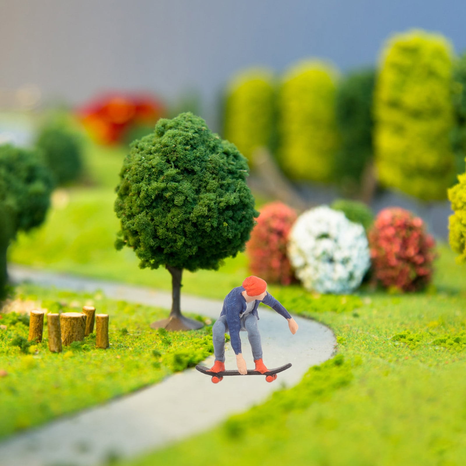 PTOOTP 1Pack Mini Skateboarding Figure Model Small Human Figure for ...
