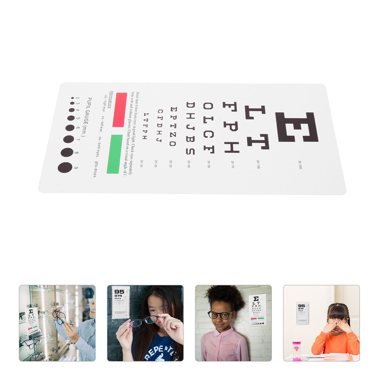 PTOOTP 1Pack Portable Eye Chart Vision Screening Device For Glasses ...